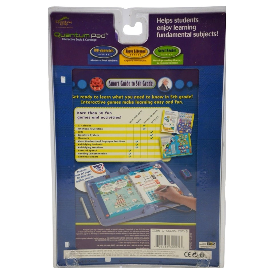 Leap Frog Quantum Pad Smart Guide 5th Grade Book w/ Interactive Cartridge New | eBay