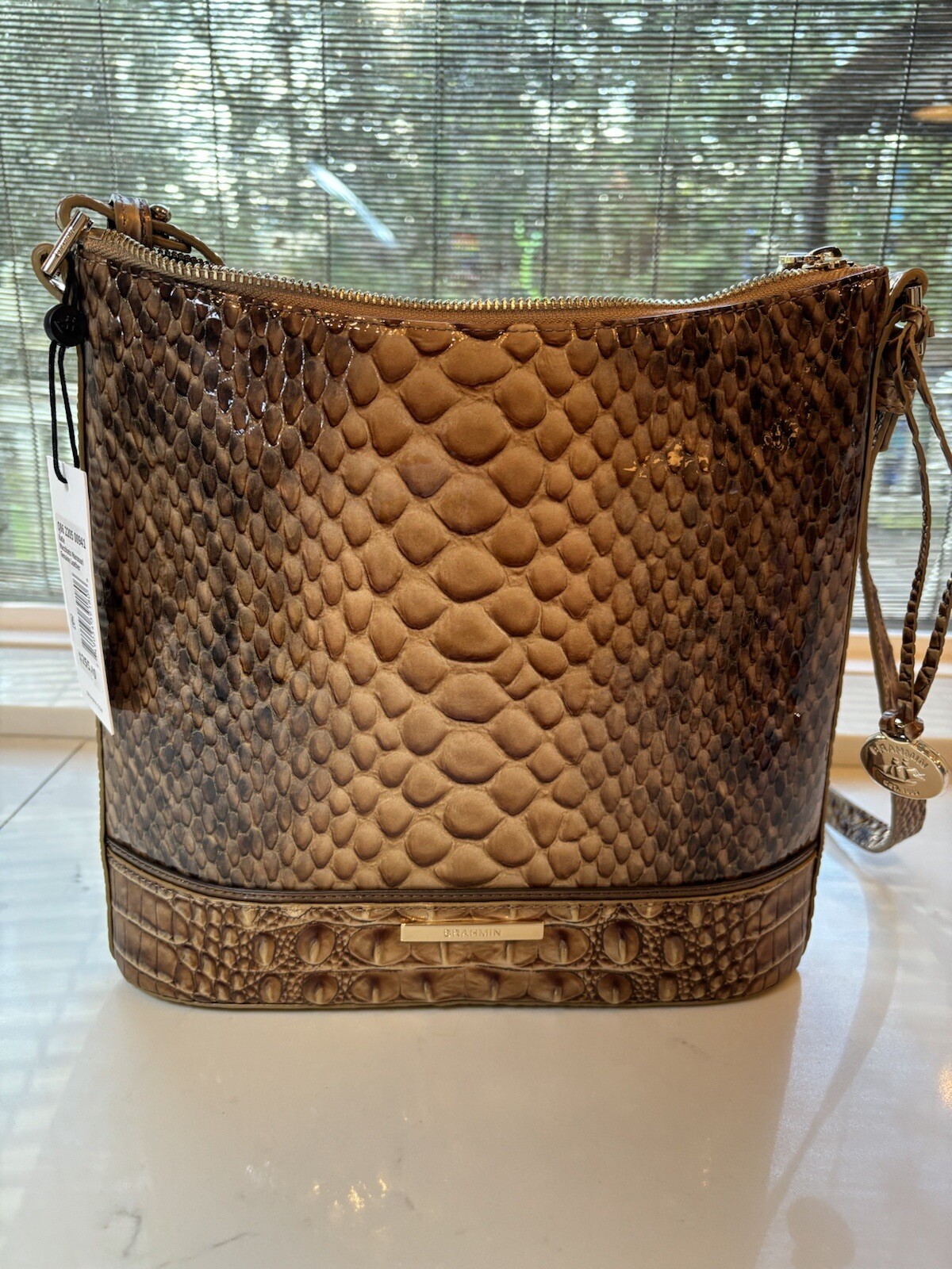 🤎🧡🤎NEW BRAHMIN KATIE MACCHIATO MANSOURI BROWN SNAKESKIN PATTERN HANDBAG ...