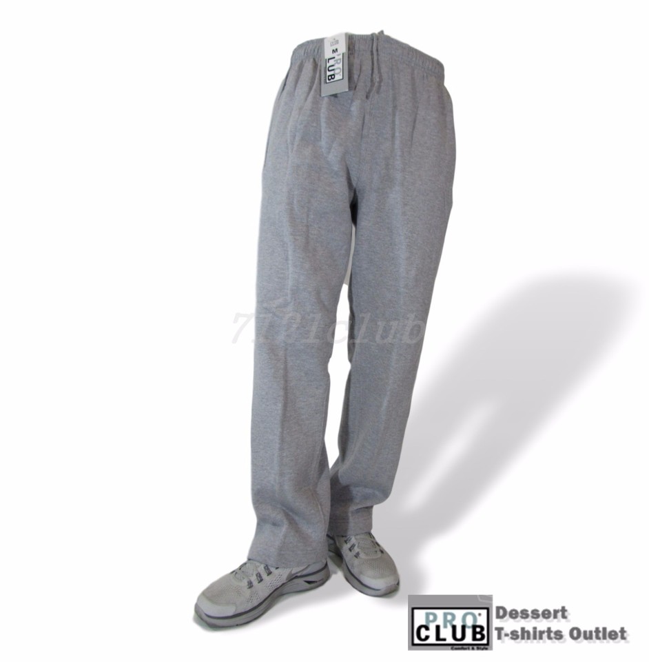 PRO CLUB Men's Sweatpants Fleece Jogger Pants Standard Fit Open Bottom ...