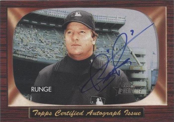 2004 Bowman Heritage - Signs of Authority Brian Runge #SA-BR (AU, RC ...