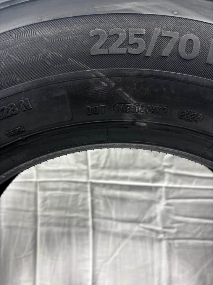 2 (Two) New Conti HSR5 LRH/16PR - 225/70R19.5 Tires 22570195 225 70 19. ...