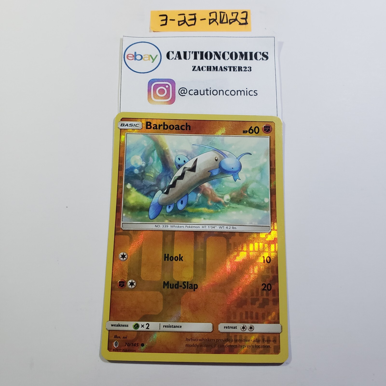 Barboach 70/145 Reverse Holo Guardians Rising - Pokemon TCG - NM (PB5 ...