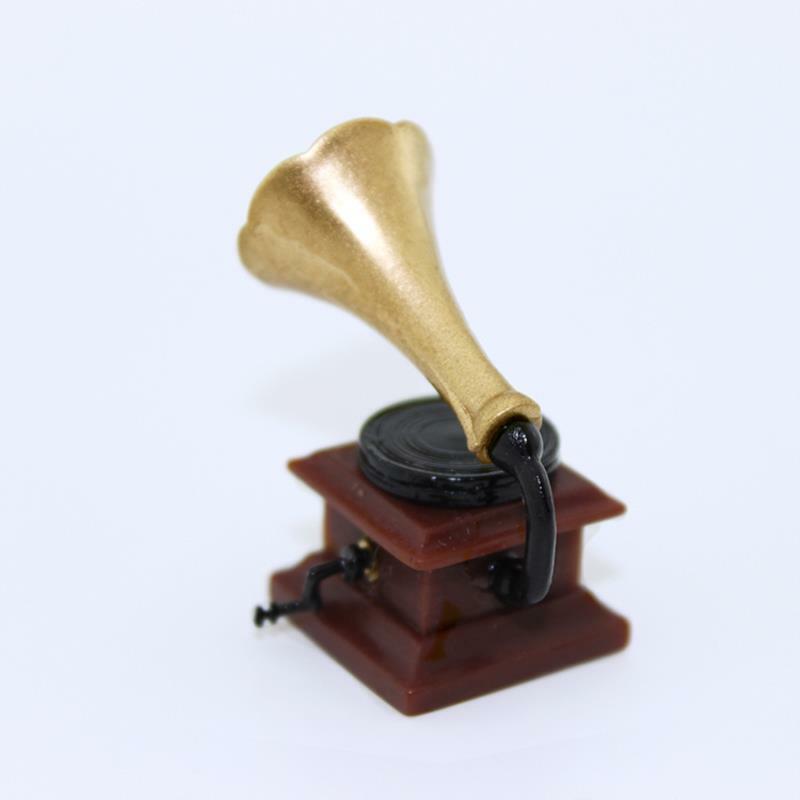 Dollhouse Miniature Accessories Mini Retro Phonograph Simulation niture ...
