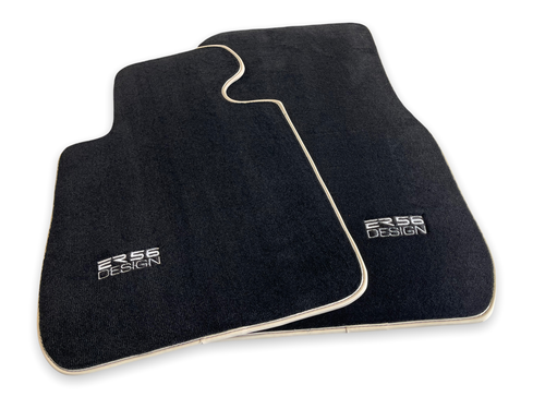 Floor Mats For BMW 5 Series E39 Black Beige Rounds ER56 Design Premium ...