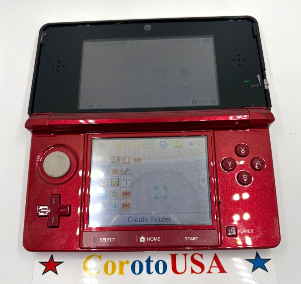 Nintendo 3DS Handheld System Console Flame Red Model CTR-001. Tested | eBay