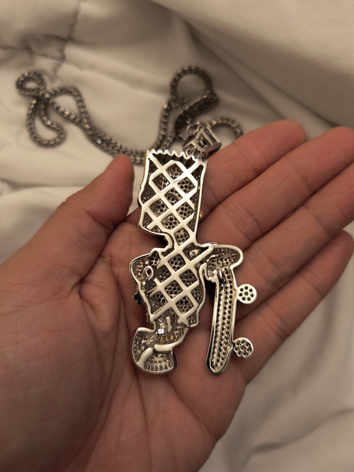 Bart Simpson Pendant And Chain Rare - Gem