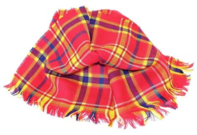 Stunning Designer Dark Pink Clock Tower Tartan Scarf 100% Pure New Wool ...