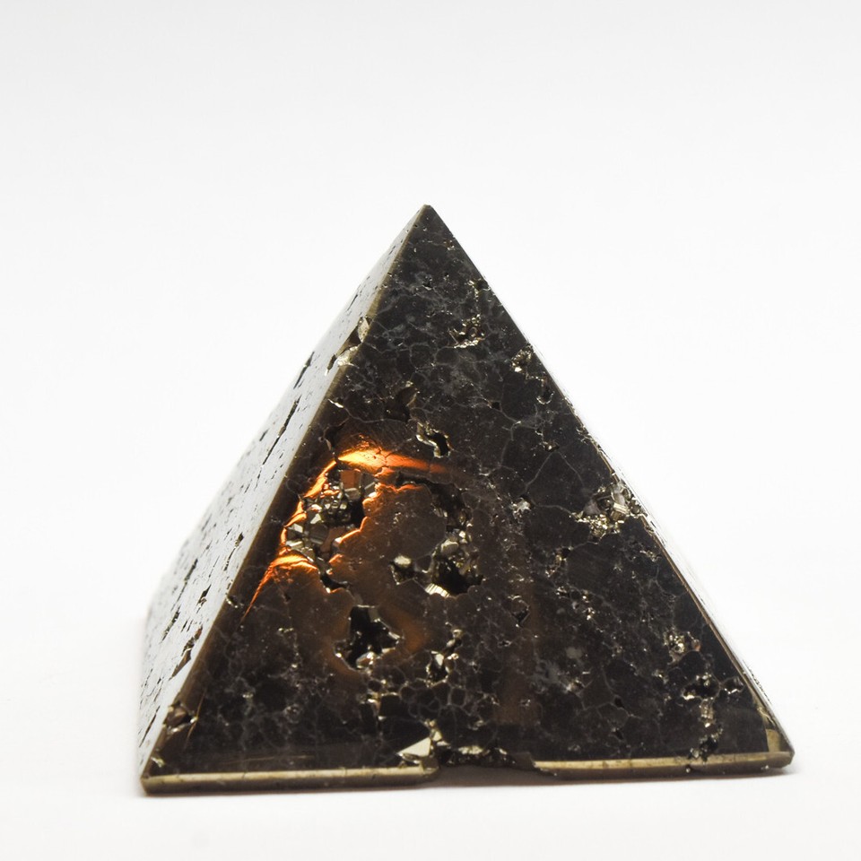 46mm Pyrite Pyramid Natural Druzy Mineral Sparkling Crystal Polished ...