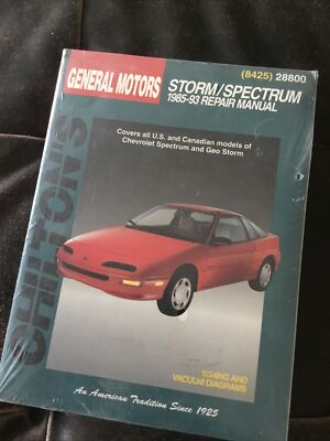 NEW Total Car Care Repair Manuals Ser.: Geo Storm and Spectrum, 1985-93 ...