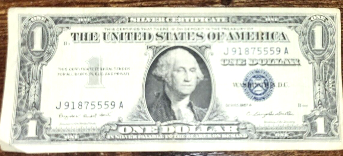 1957 Rare Blue Note $1 Dollar Bill Silver Certificate Series A | eBay