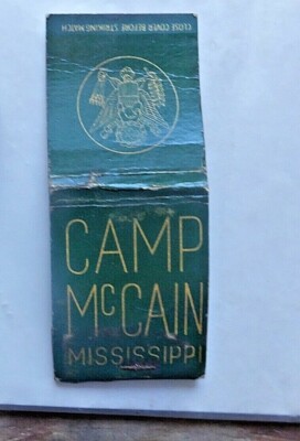 World War II Matchbook. Camp McCain, Mississippi. | eBay