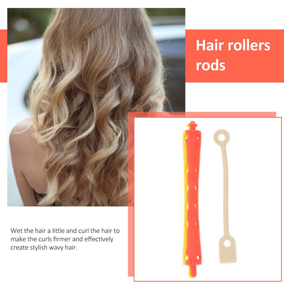 24 Pcs Curling Iron Perming Curlers Man Rubber Band Rods Home Kit with ...