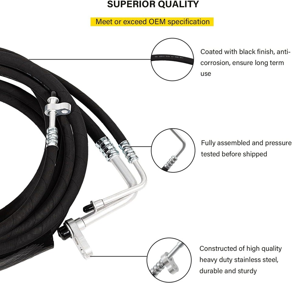 Rear AC Line Set Replacement Lines for 2015-2020 Tahoe &Yukon Auxiliary ...