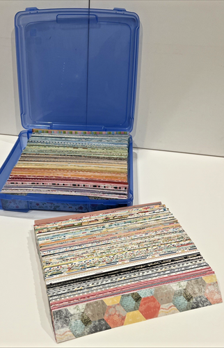 HUGE Mixed Lot of 12 x 2 Scrapbook Paper Acid Free STRIPS Card Making ...