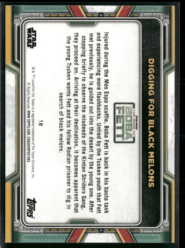 2022 Topps Star Wars: The Book of Boba Fett #18 Digging for Black ...