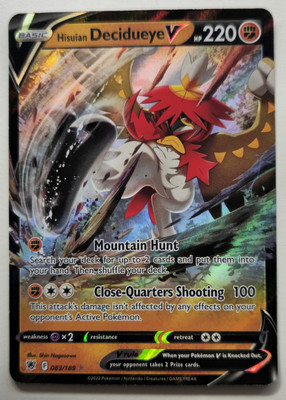 💥Hisuian Decidueye V 083 Ultra Rare 083/189 SWSH10 Astral Radiance ...