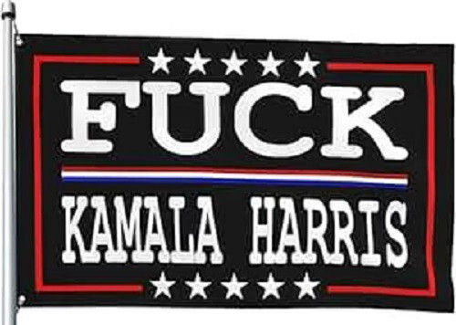 3X5 TRUMP VANCE 2024 KAMALA HARRIS SUCKS BLACK FLAG BANNER 100D W ...