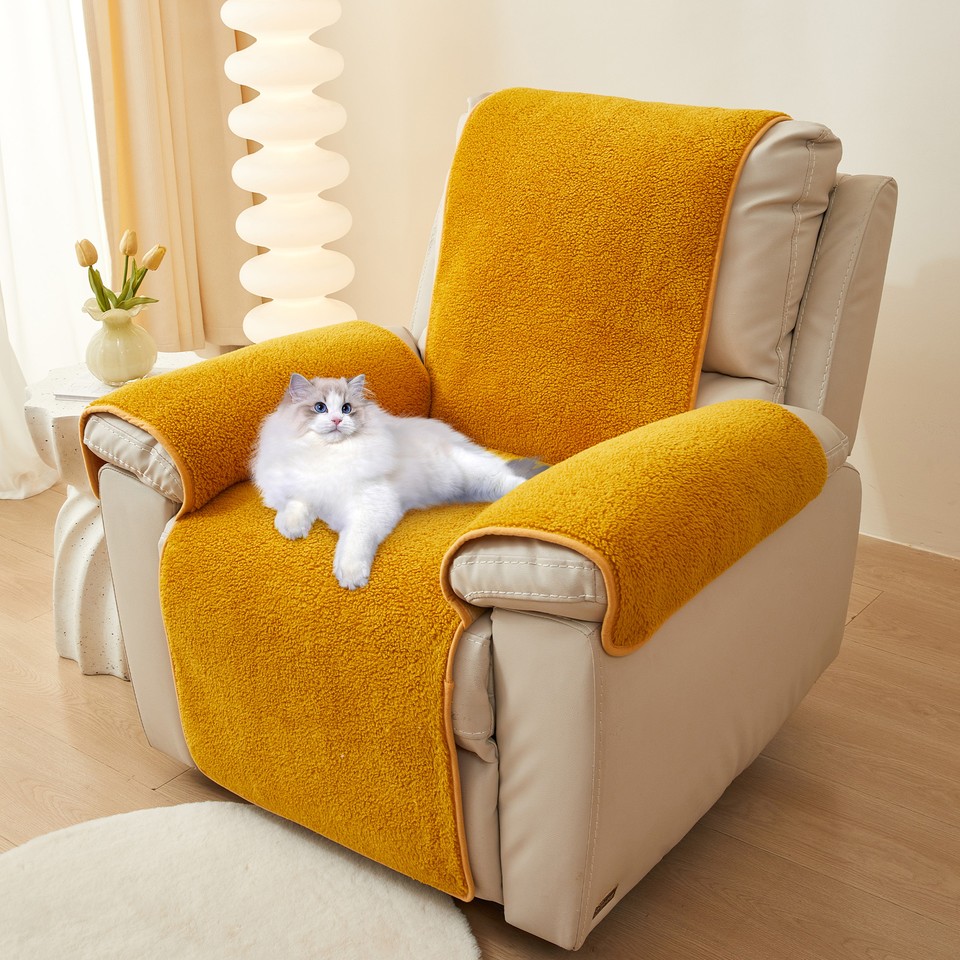 82"x22" Ultra Soft Warm Sofa Chair Cover Fluffy Fleece Recliner Chair ...