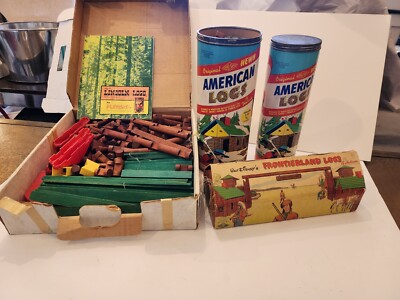 VIntage Lincoln Logs American Logs Halsam and Frontierland Logs Disney ...