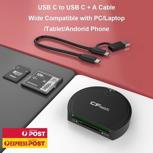 Rocketek CR328A USB 3.2 Gen2 CFast type B + SD Card Reader with USB-A & USB-C | eBay