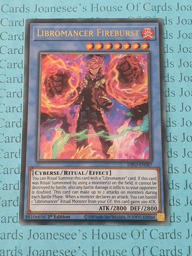 Libromancer Fireburst DIFO-EN087 Ultra Rare Yu-Gi-Oh Card 1st Edition ...