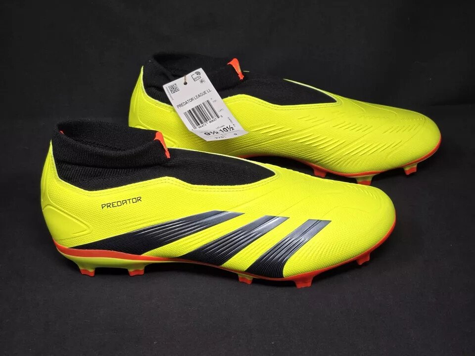 Adidas Predator 24 League Laceless FG Cleats Mens Yellow Black Energy ...