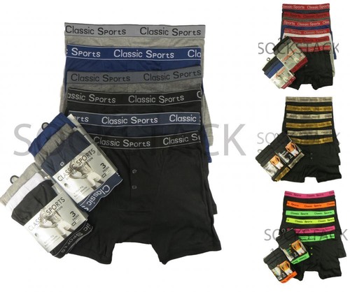 6 Pairs Men's Boxer Shorts, Designer Fashion Band Boxers Underwear, S M ...