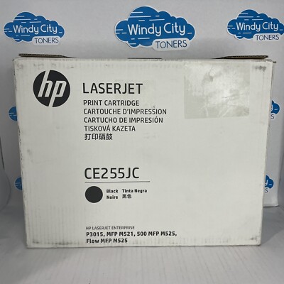 Genuine HP CE255JC Black Toner Cartridge 55X Extra High Yield New Open ...
