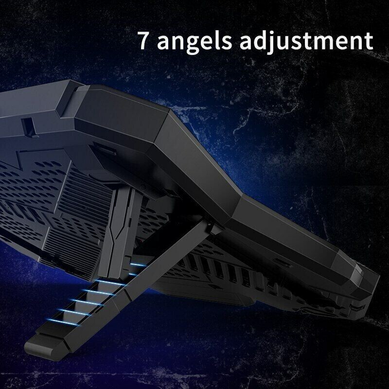 Coolcold gaming RGB laptop cooling pad Led Screen cooler stand with 6 ...