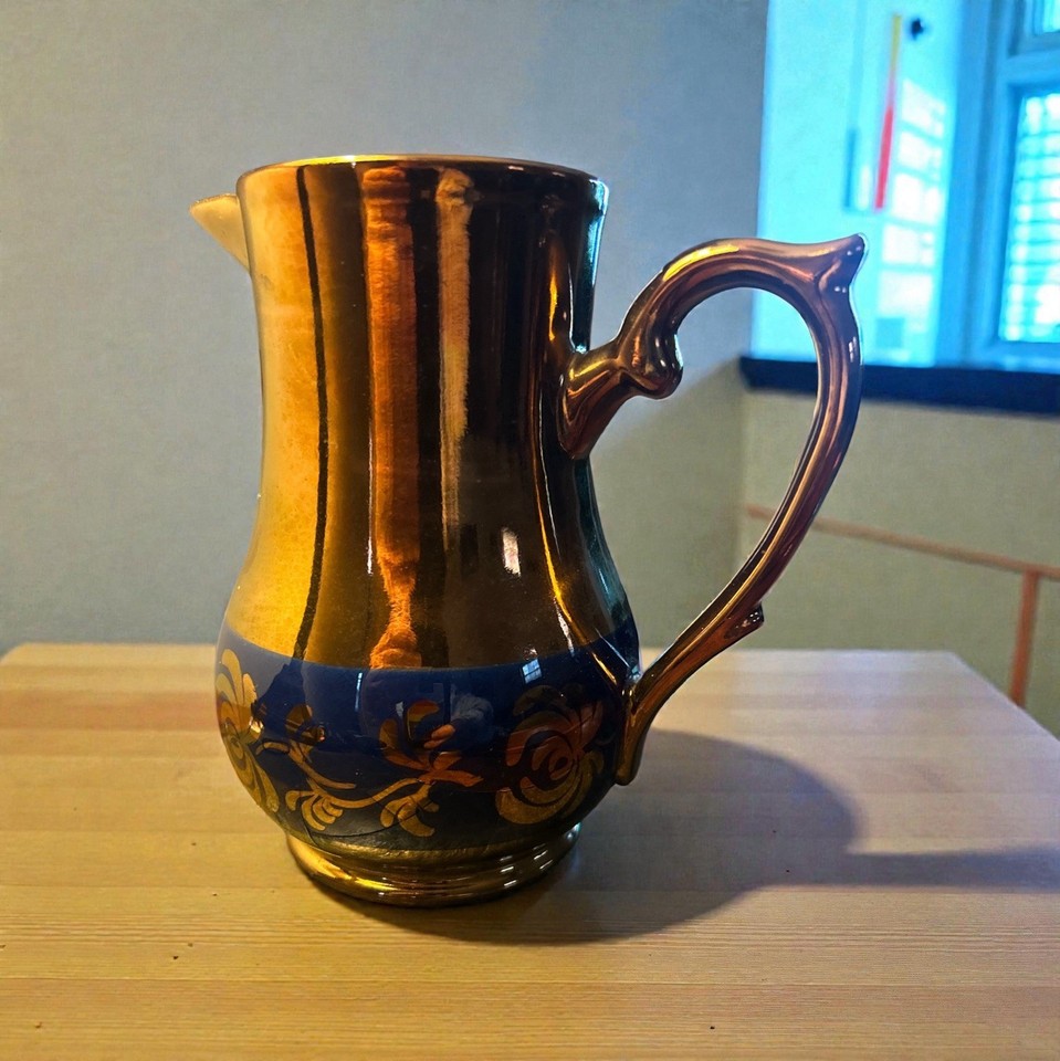 VTG Wadeheat Lusterware Copper Blue Mini Pitcher Creamer England | eBay