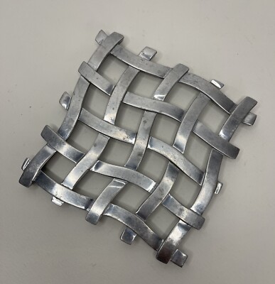 Copco Trivet Cast Aluminum Wavy Woven Hot Plate Footed Polished 6.5 ...