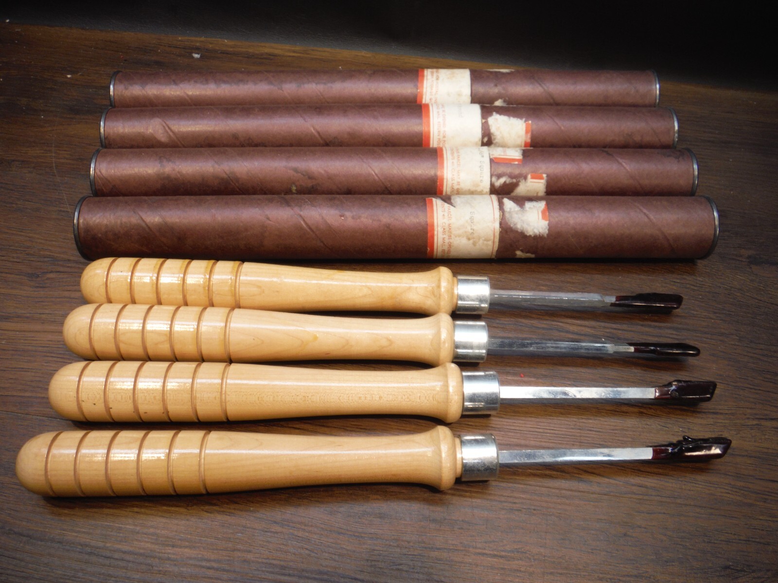 4 Piece Vintage Craftsman ? Wood Turning Lathe Chisel 1/8 & 1/4 Round ...