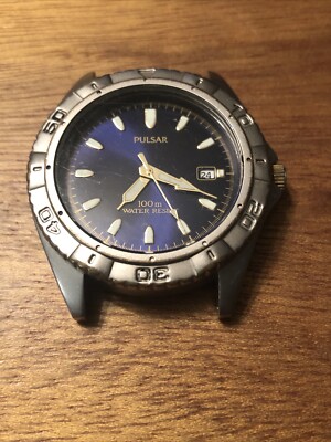 Pulsar Quartz Watch VX32-X203 Men 100m Silver Rotating Bezel Date New ...