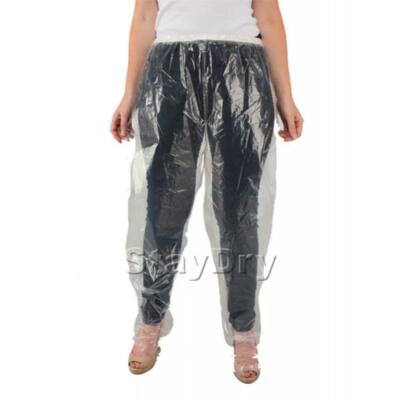2x Med Disposable Clear PVC Trousers Plastic Fishing Waterproof ...