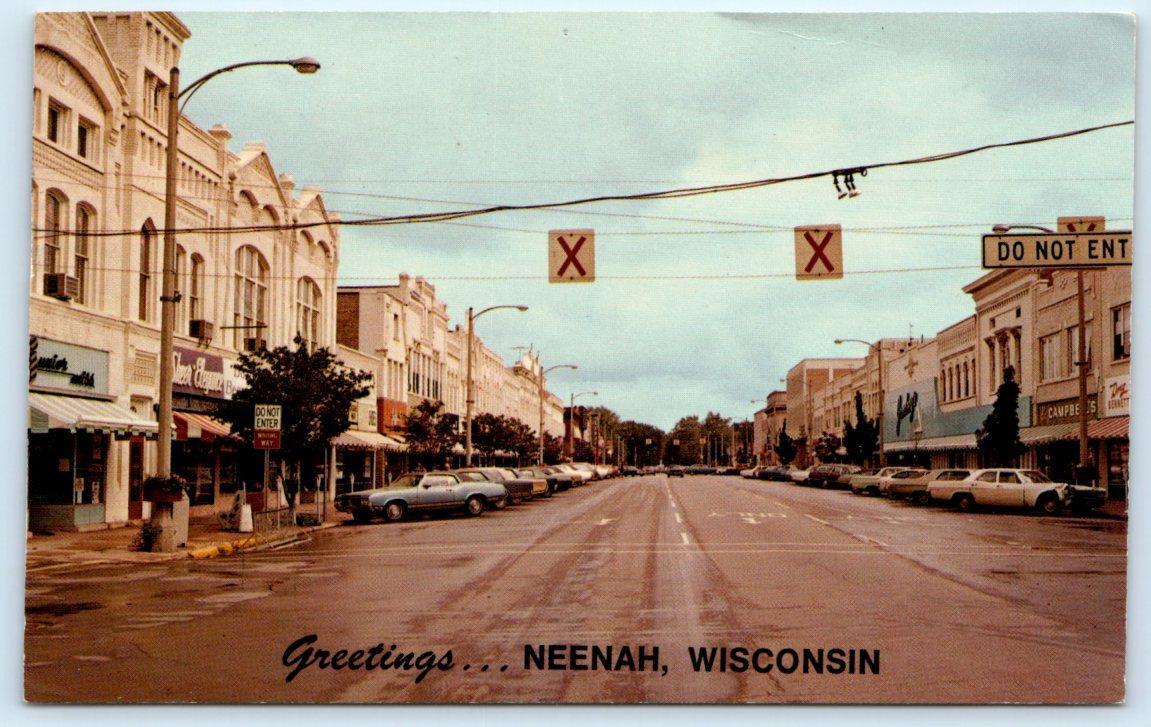 NEENAH, WI Wisconsin ~ STREET SCENE c1970s Cars Winnebago County ...
