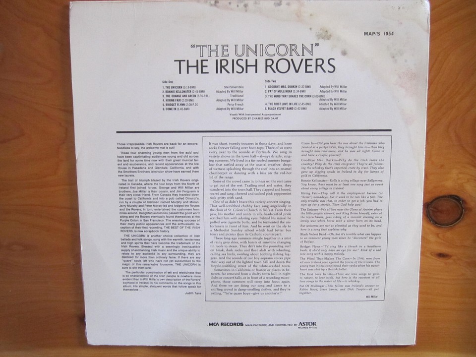 33 LP VINYL RECORD THE UNICORN THE IRISH ROVERS ** MUST SEE **** | eBay