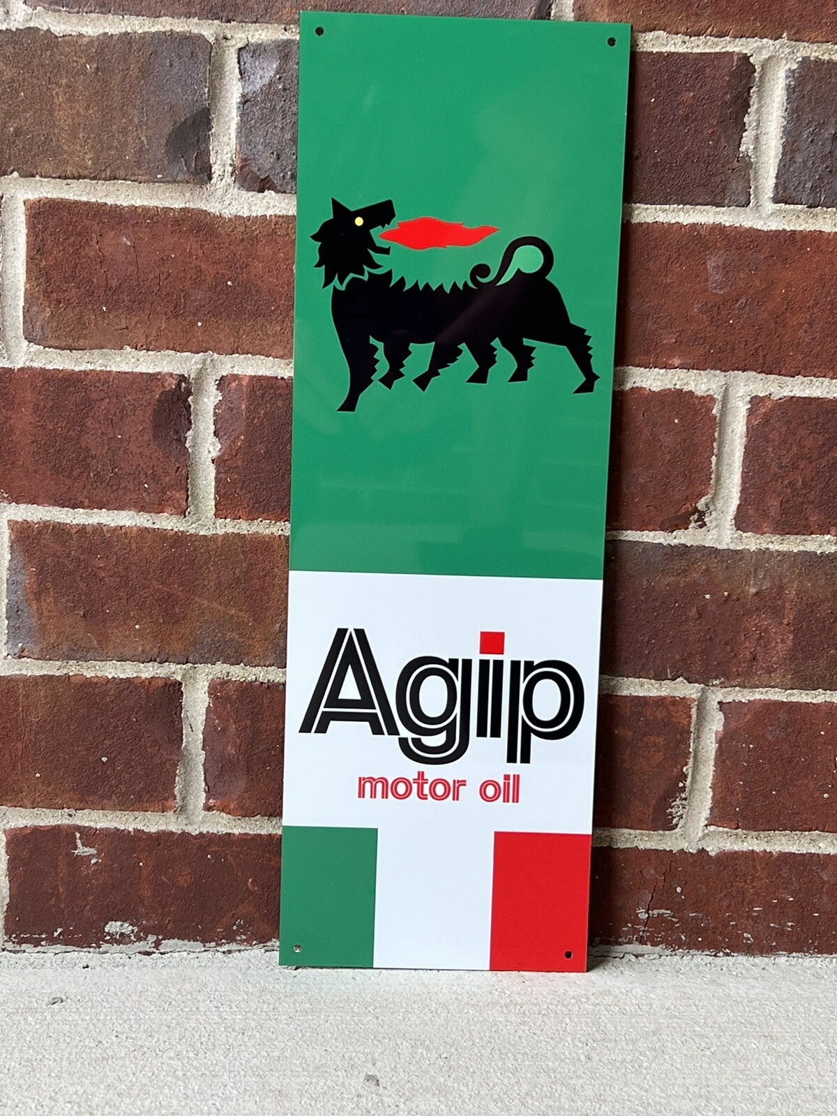 Agip advertising garage sign baked oil gas ferrari | eBay
