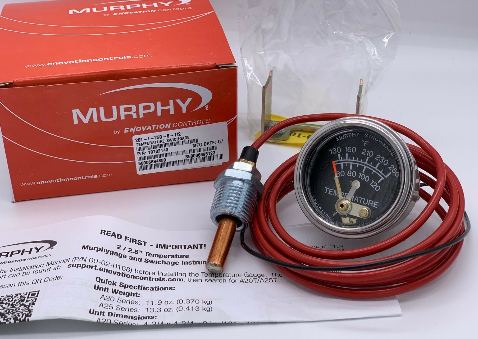 Murphy 10702140 20T-I-250-6-1/2 Illuminated Temp Swichgage | eBay