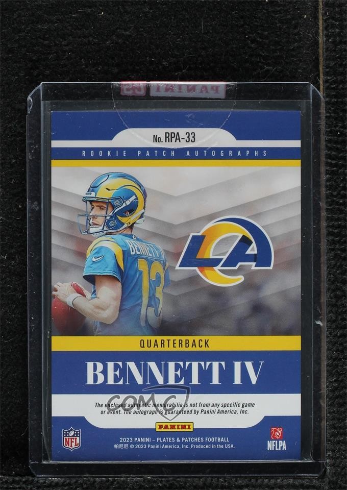 2023 Plates & Patches Rookie Gold /75 Stetson Bennett IV RPA Patch Auto ...