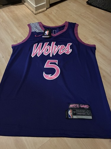 ANTHONY EDWARDS T WOLVES JERSEY PRINCE PURPLE REIGN CITY EDITION SZ ...