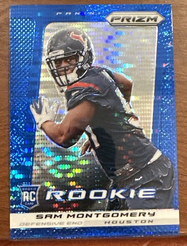 2013 Prizm Football Sam Montgomery RC #284 Houston Texans Blue Pulsar ...
