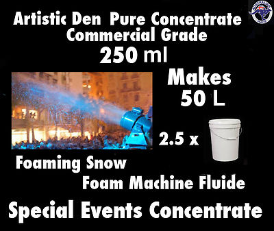 SNOW MACHINE FLUID 250ml Concentrate Makes 50 Litres Foam Machine Fluid ...