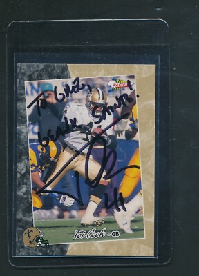 1993 Pacific #157 Toi Cook Saints Signed Auto *B9585 | eBay