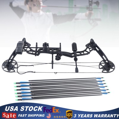 Pro Compound Right Hand Bow Arrow Kit 35-70lbs Archery Target Hunting ...