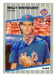 Wally Whitehurst autographed baseball card (Mets) 1989 Fleer #U-103 ...