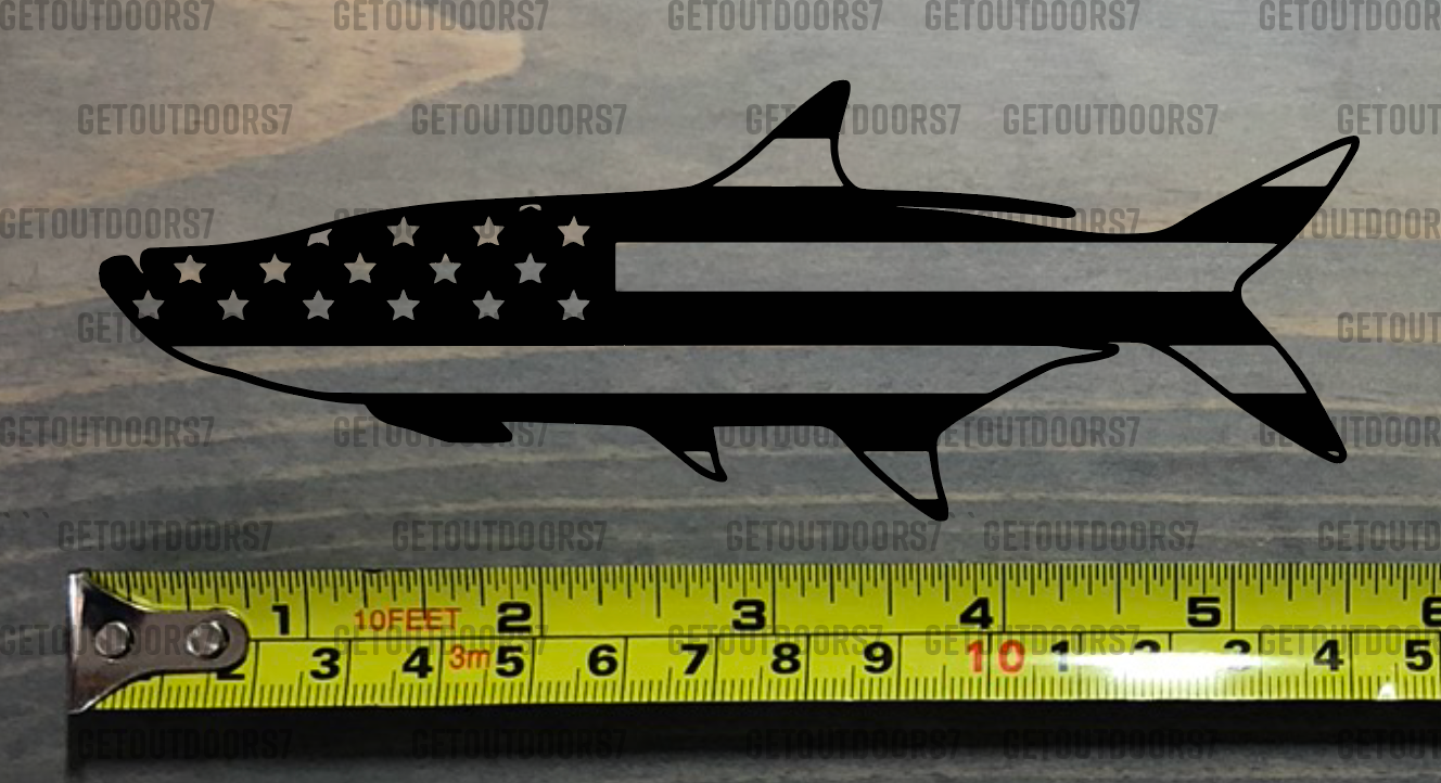 Tarpon Sticker Decal Fly Fishing USA Flag AFTCO Pelagic Orvis HUK 5.5 ...