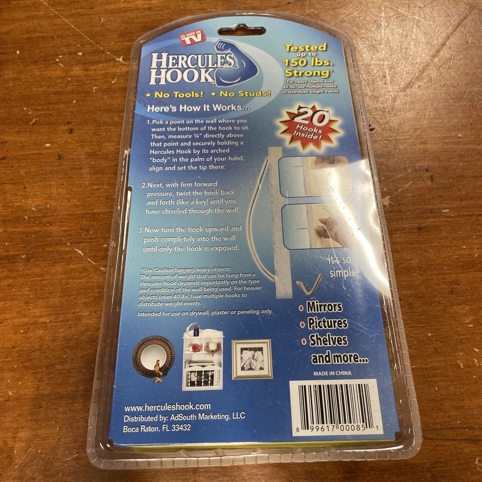 NEW Hercules Hooks - 20 Drywall Hanger Hooks + Free Bonus Laser As Seen ...