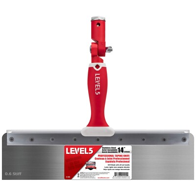 LEVEL5 14" Offset Drywall Taping Knives, Stainless Steel w/ Stiff Blade ...