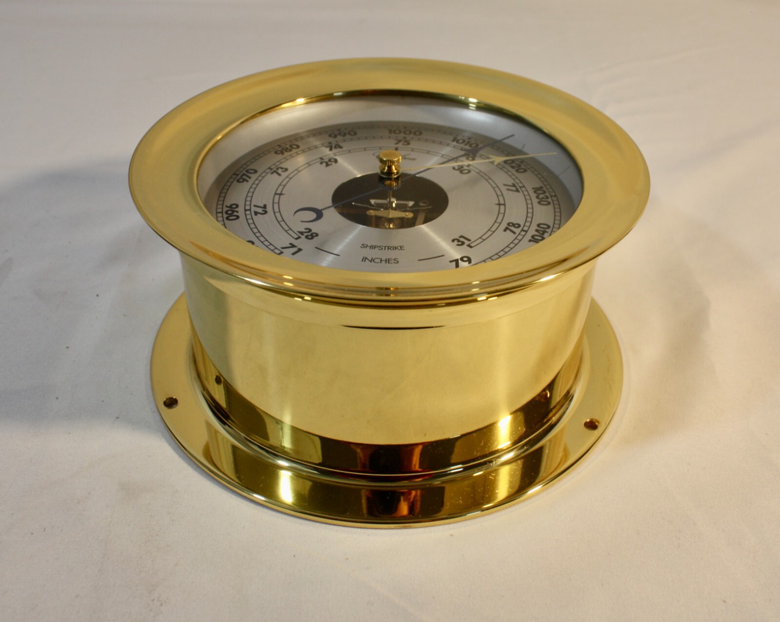 CHELSEA Brass Ship BAROMETER Double Bellows Holosteric Movement ...