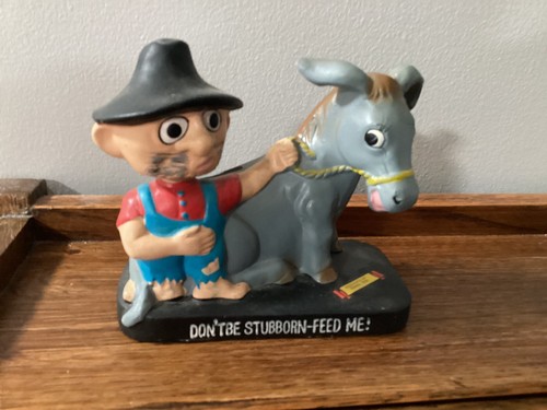 Vintage Bobblehead Bank Hillbilly And Donkey. Souvenir Of Hardy ...